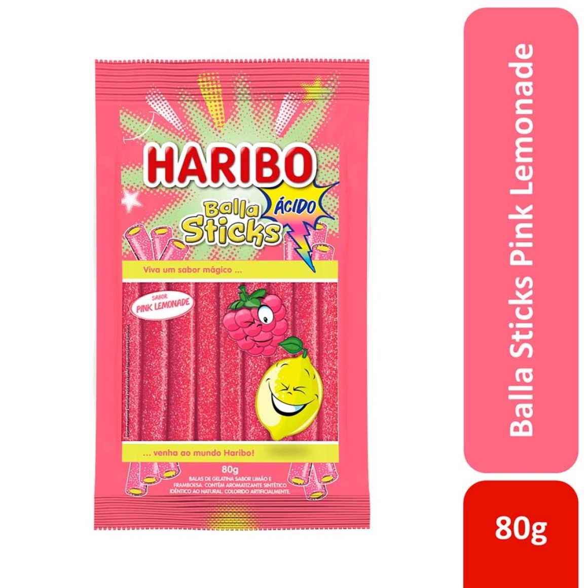 HARIBO STICKS PINK LEMONADE 80G